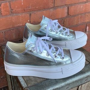 Converse | Shoes | Converse Lift Ox Platform Metallic Sneakers | Poshmark